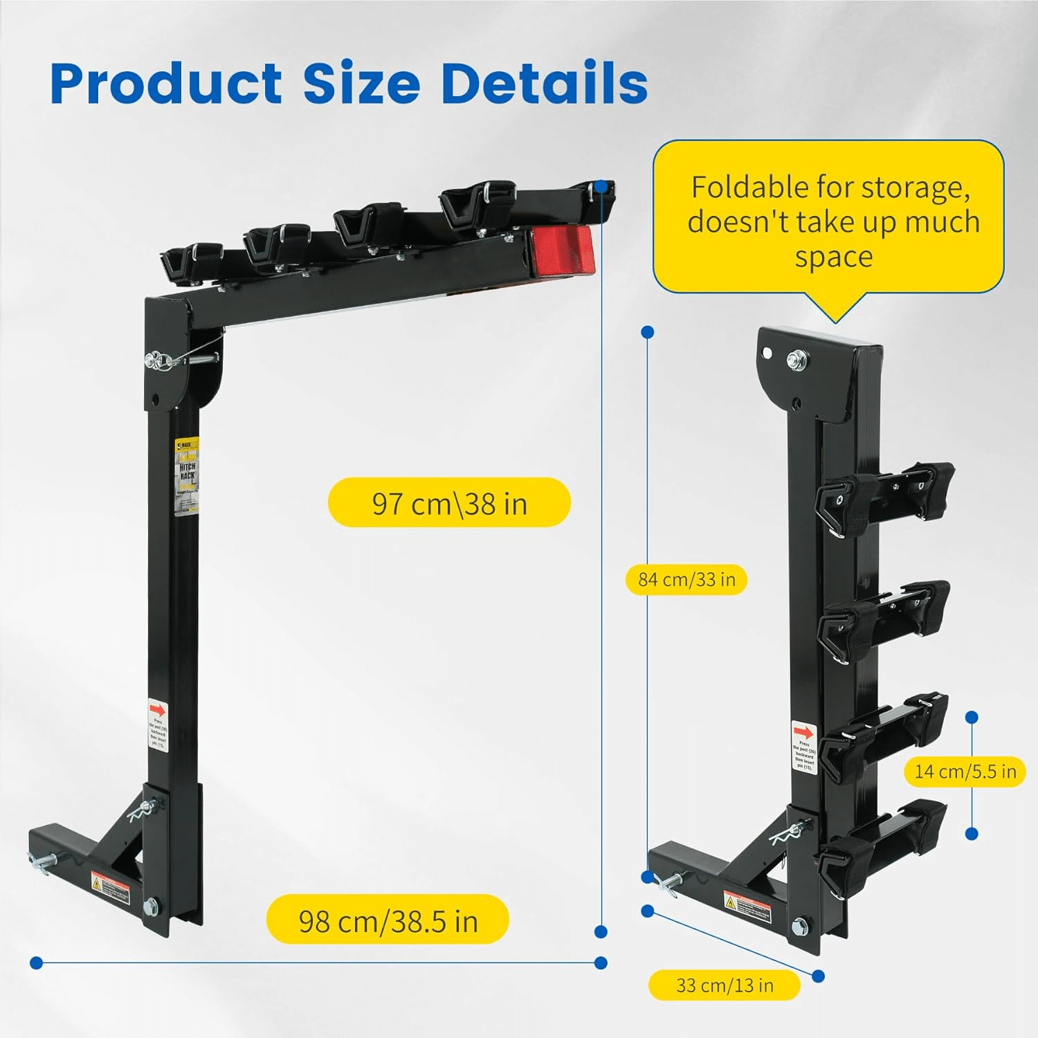 MaxxHaul 70210 Hitch Mount 4-Bike Rack – 150 lb Capacity ...